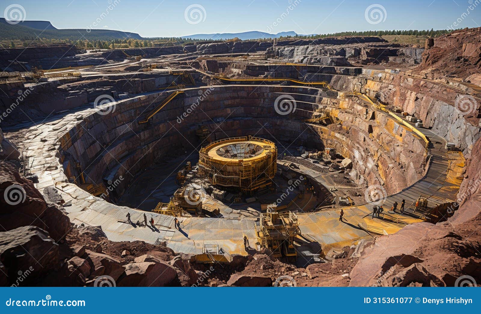 Massive Open Pit in Mountain Stock Image - Image of isolated, rock ...