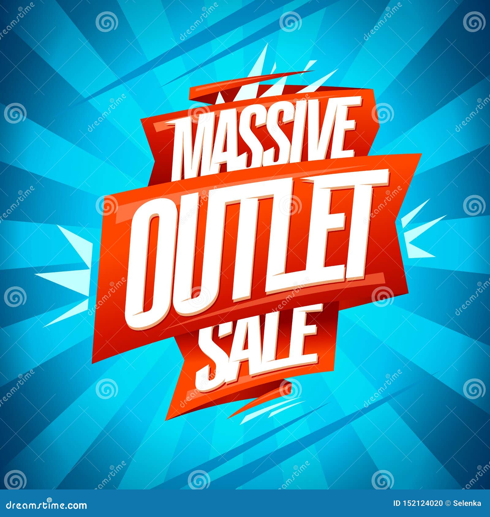 Massive outlet sale banner stock vector. Illustration of rays - 152124020