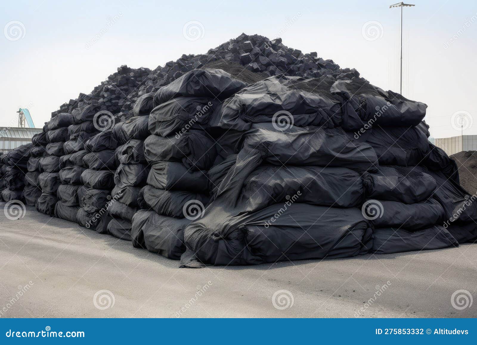Massive Pile of Coal, Ready for Shipment Stock Illustration ...