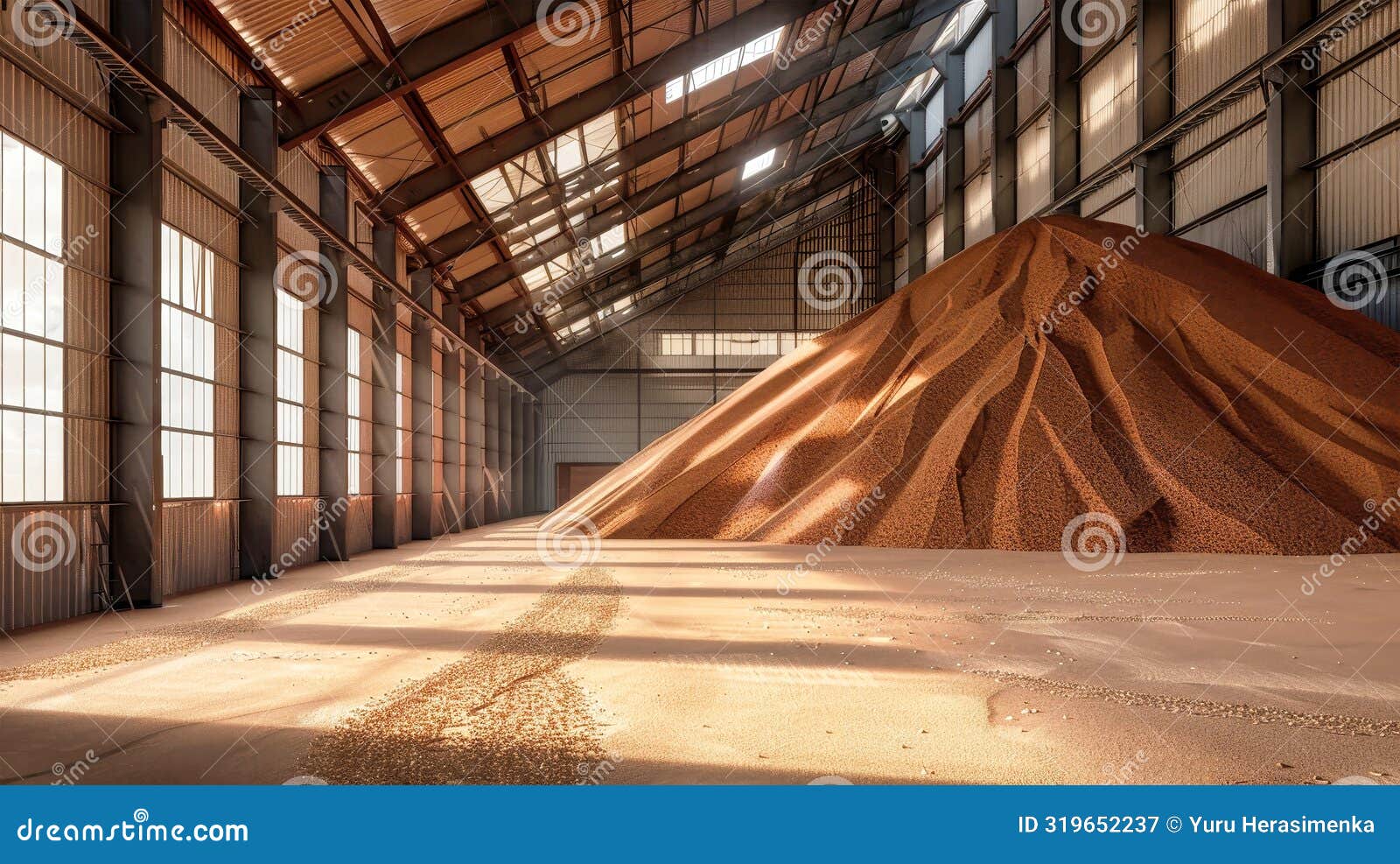 A Massive Pile of Sand Dominates the Warehouse Space, Hinting at the ...