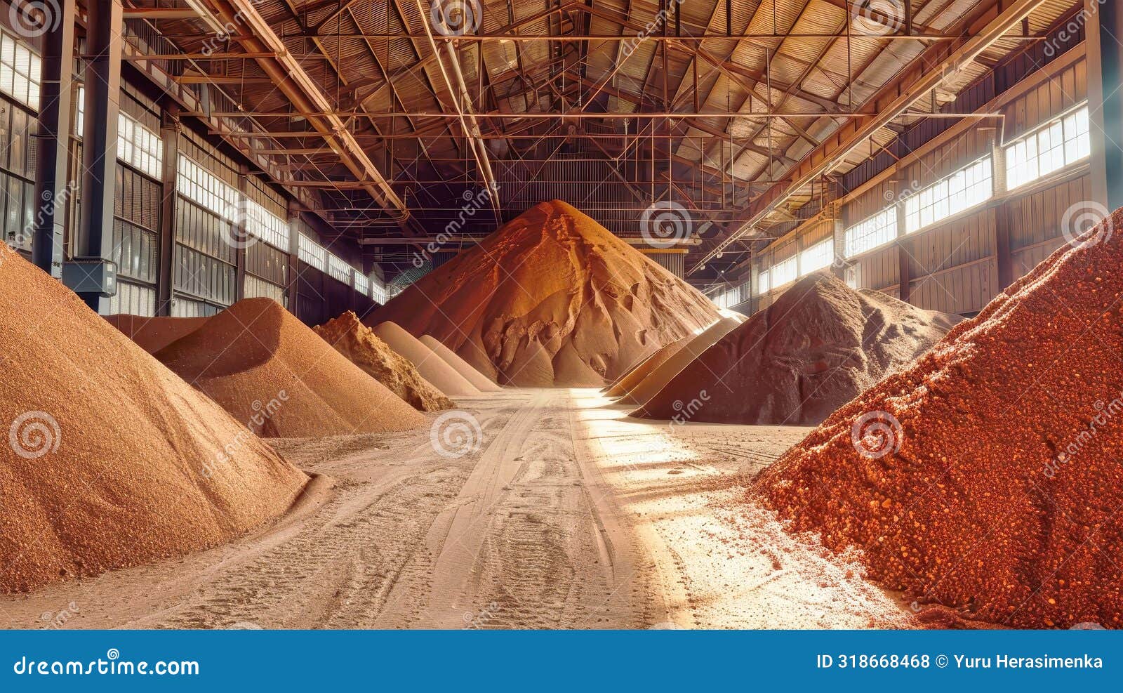 A Massive Pile Of Sand In A Warehouse, Part Of The Potash Fertilizers ...