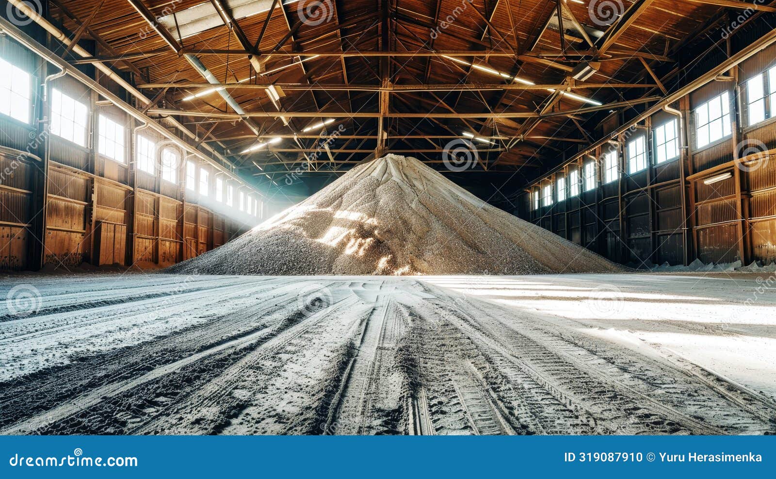 A Massive Pile of Sand in a Warehouse, Part of the Potash Fertilizers ...