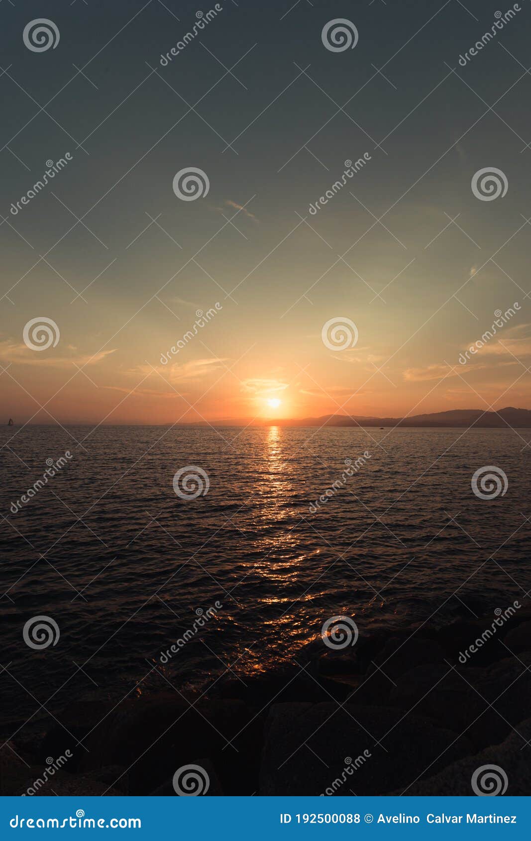 A Massive and Pinky Sunset in the Spanish Coast Stock Photo - Image of ...