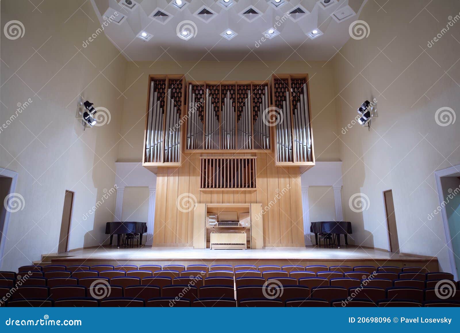 Massive Pipe Organ And Concert Grand Piano Stock Photography ...