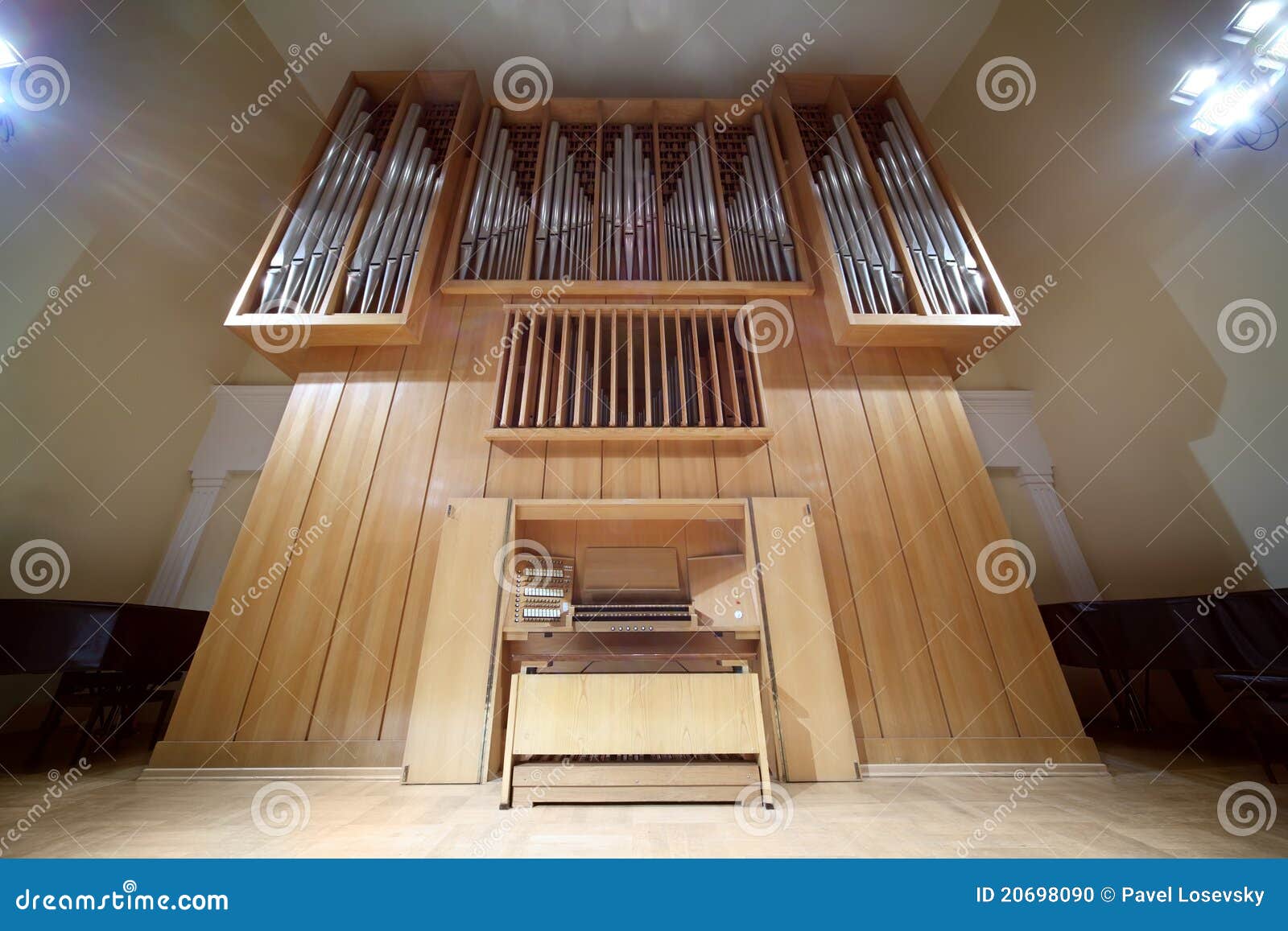 Massive Pipe Organ with Metal Tubes Stock Photo - Image of high ...