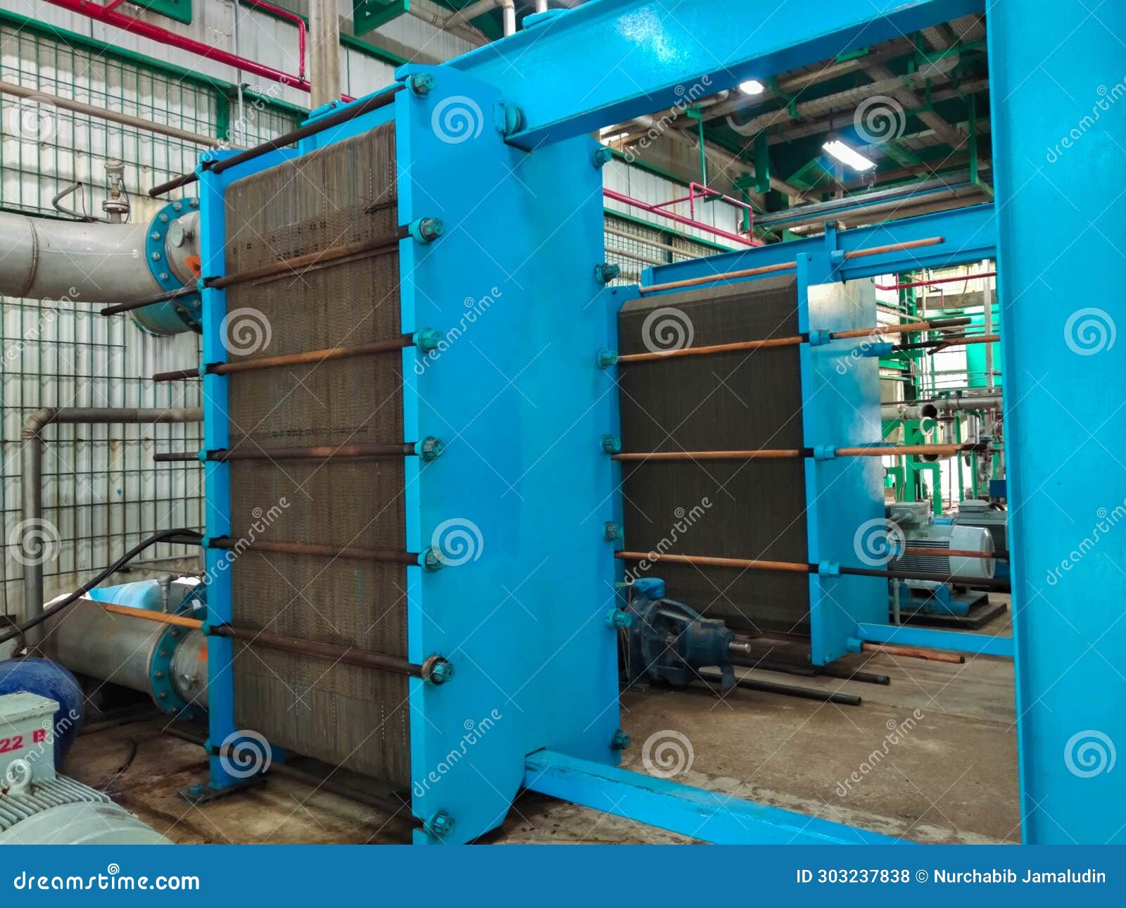 Massive Plate Heat Exchanger Stock Photo - Image of engineering ...
