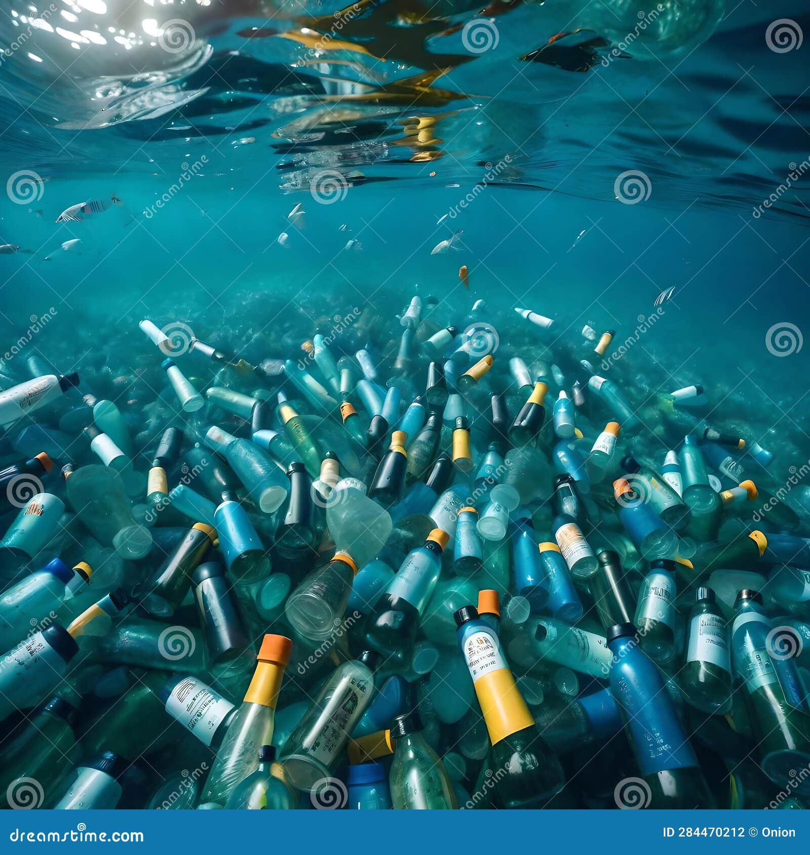 Garbage Underwater Overflowing - Ai Generated Image Stock Illustration ...