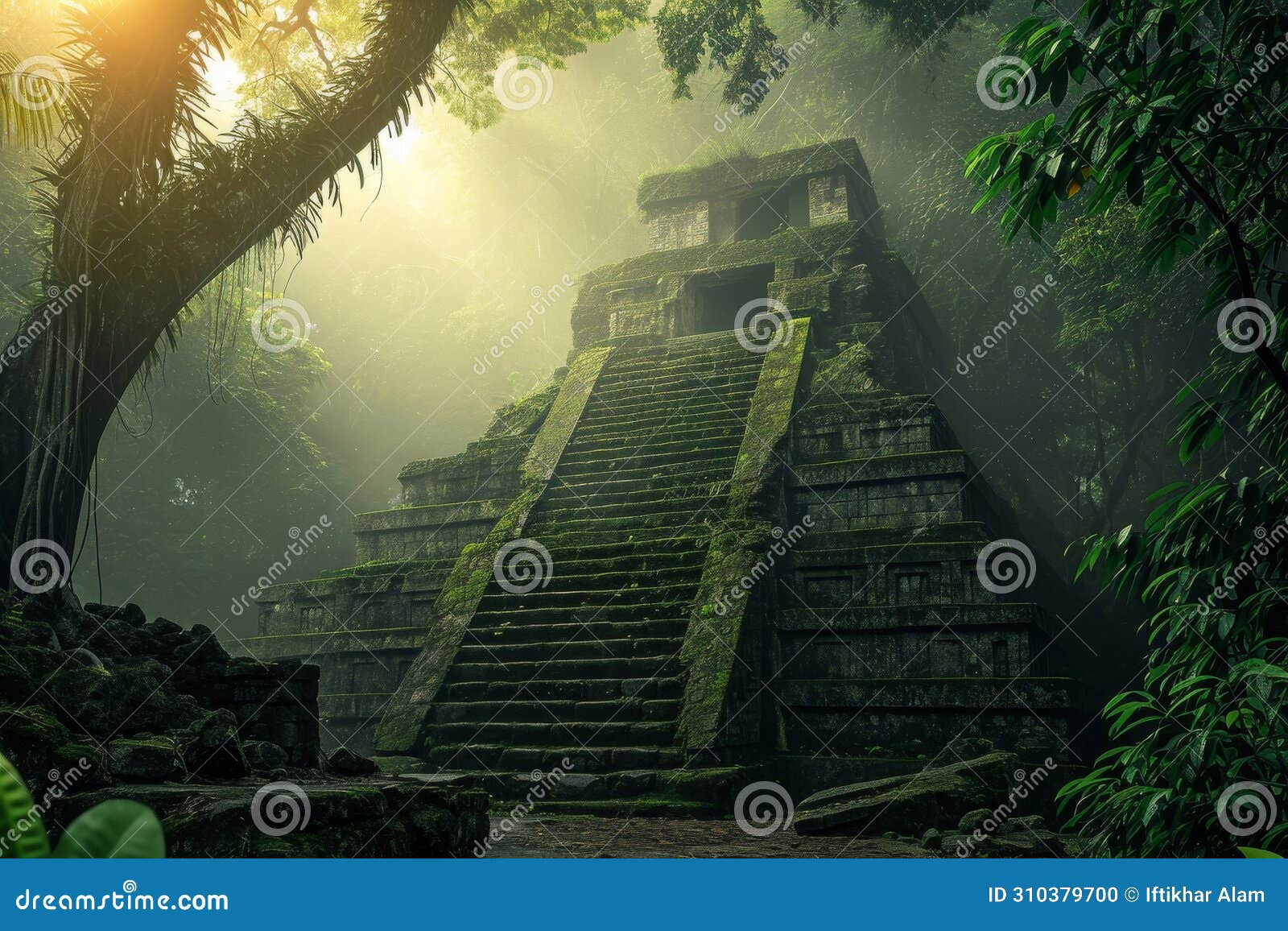 A Massive Pyramid Structure Stands Prominently Amidst the Trees in a ...
