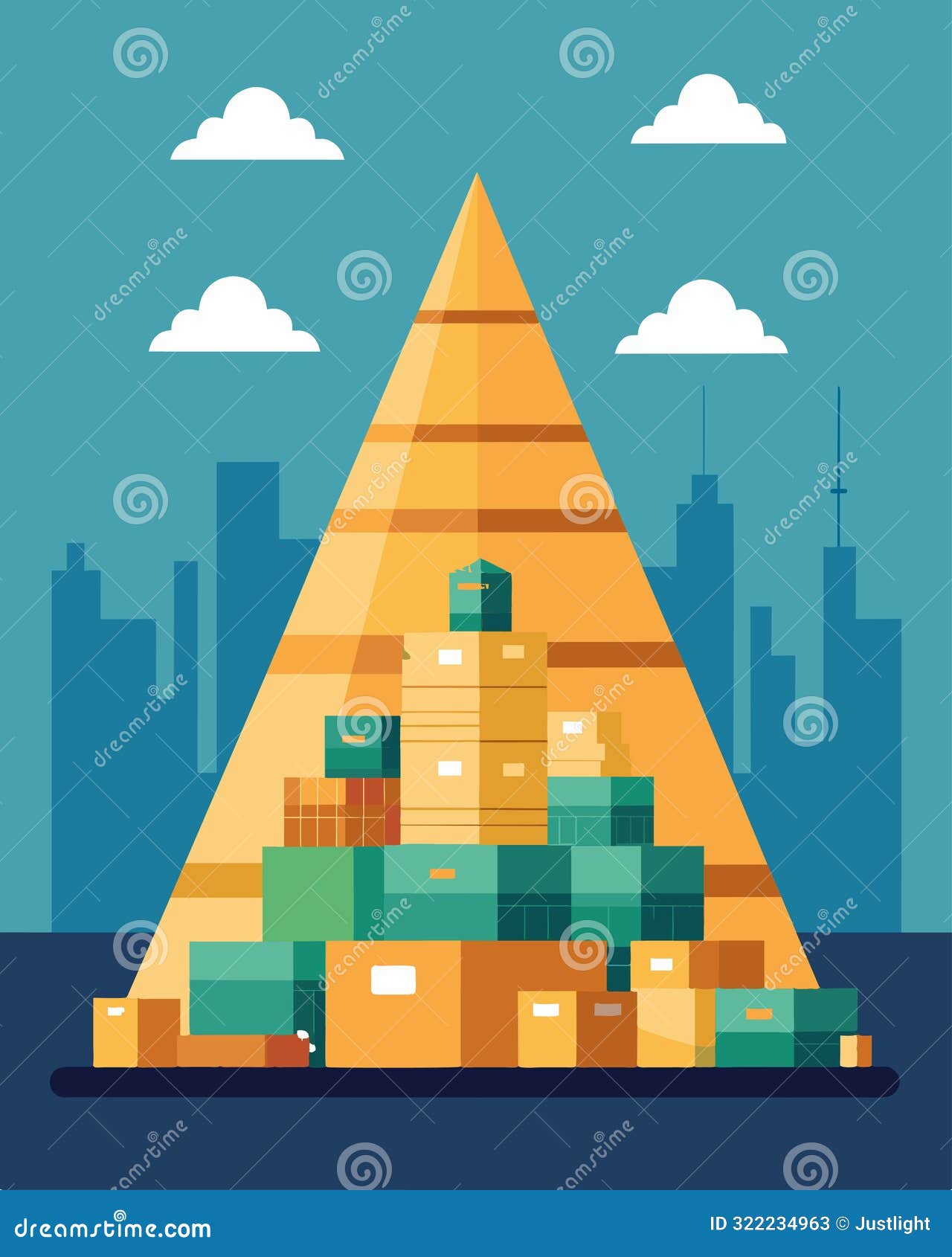 A Massive Pyramid of Surplus Products Standing Tall and Imposing in the ...