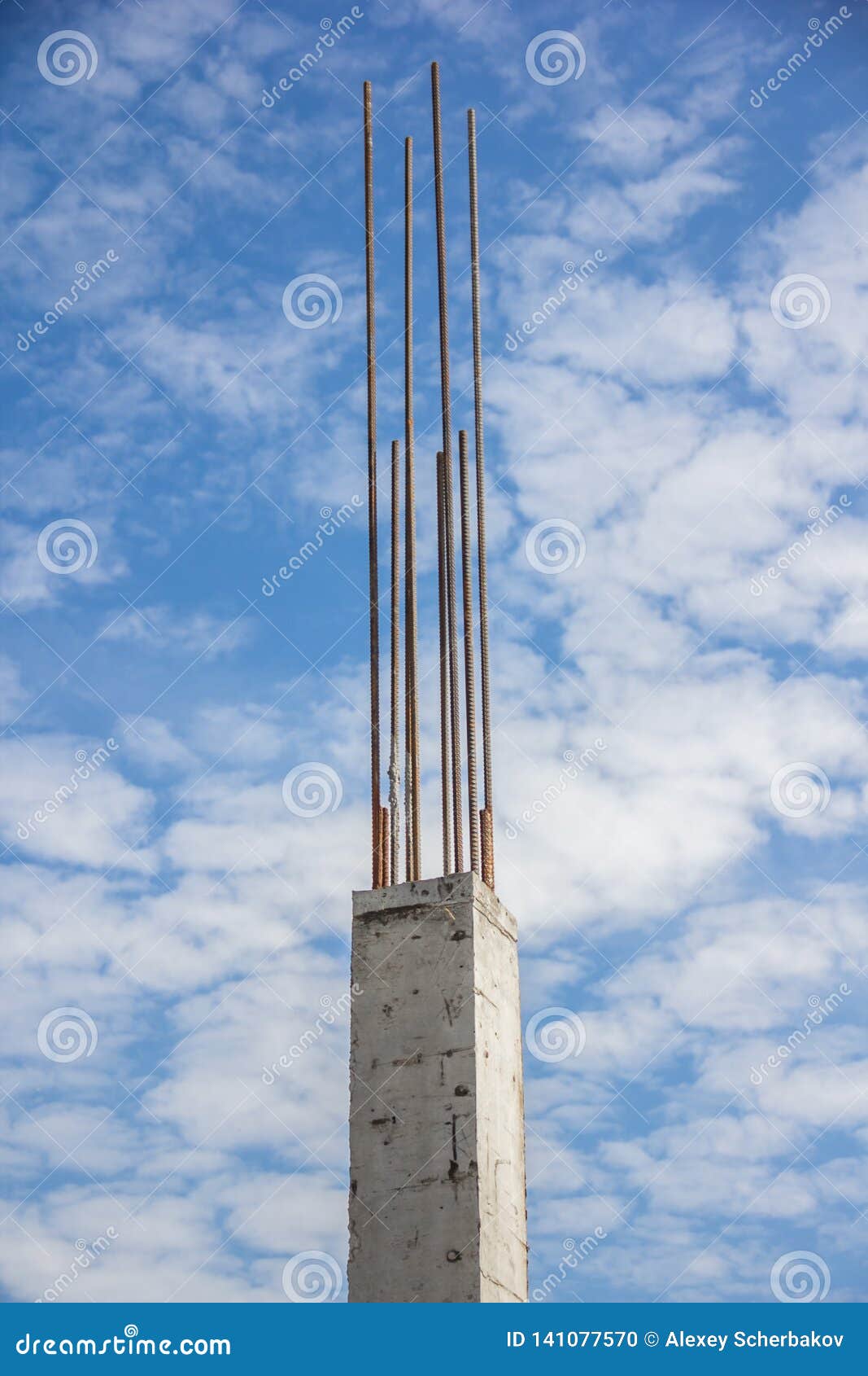 Massive Reinforced Concrete Column Stock Photo - Image of column ...