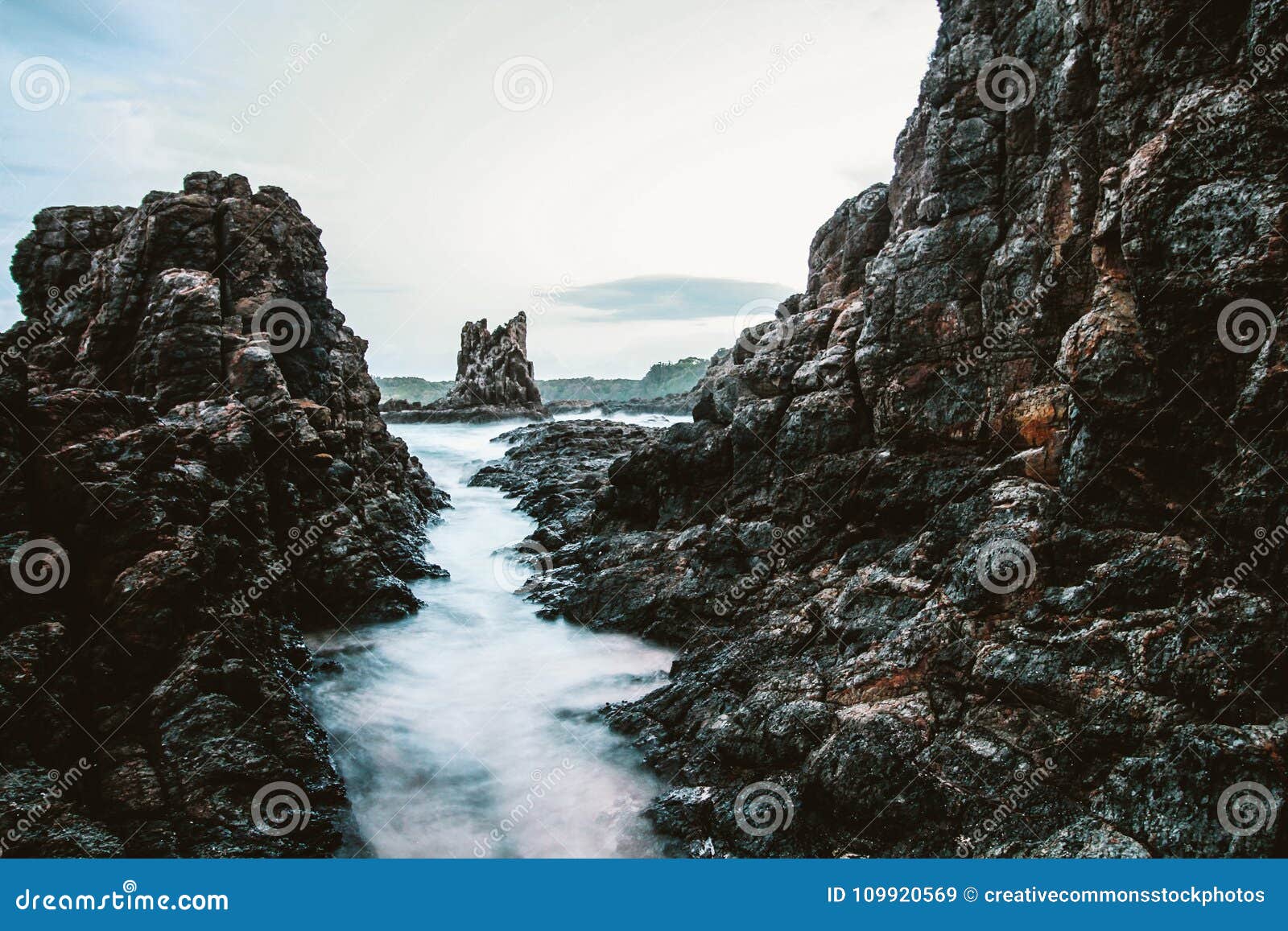 Massive Rock Formation In The Middle Of Ocean Picture. Image: 109920569
