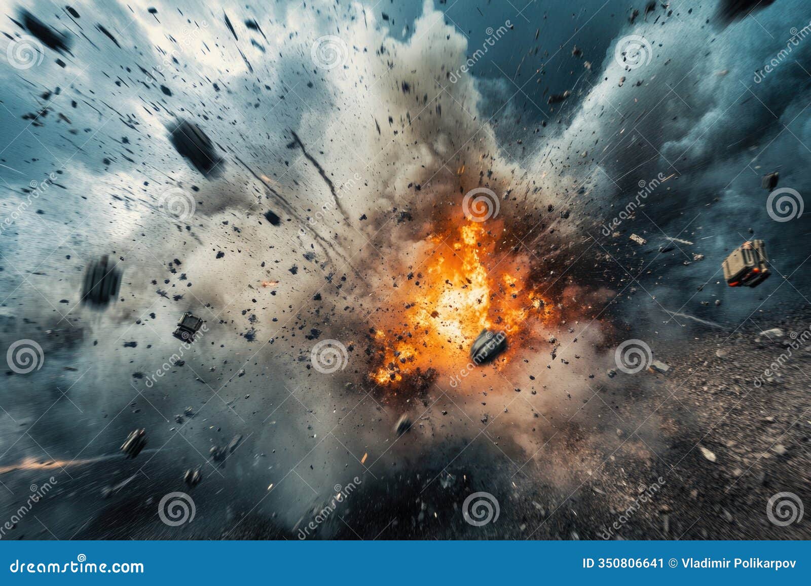 A Massive Rockfall Creates a Cloud of Debris Suspended in Mid-air Stock ...