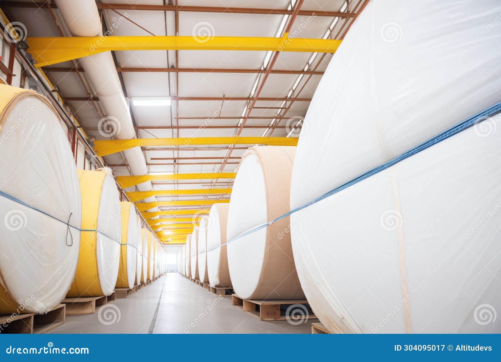 Massive Rolls of Insulation Material in a Storage Facility Stock Image ...