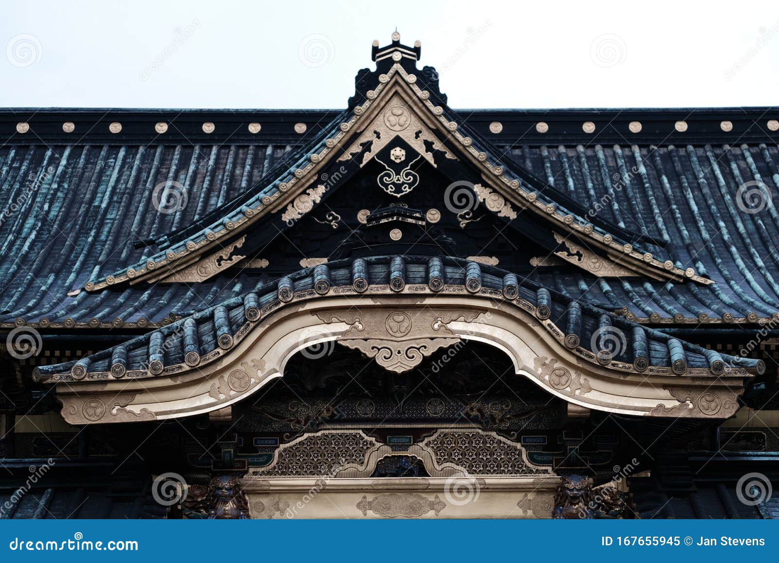Massive Roof of a Building with Japanese Architecture Stock Image ...