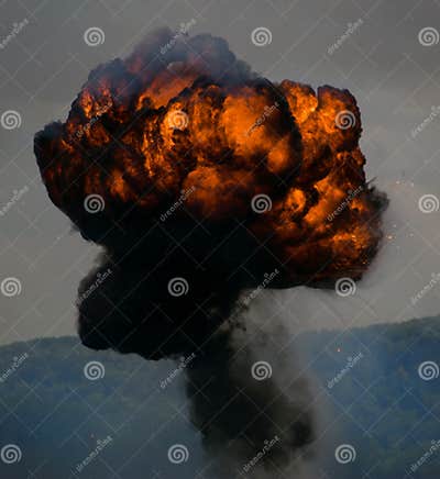 Massive Round Explosion stock photo. Image of battle, destruction - 518204