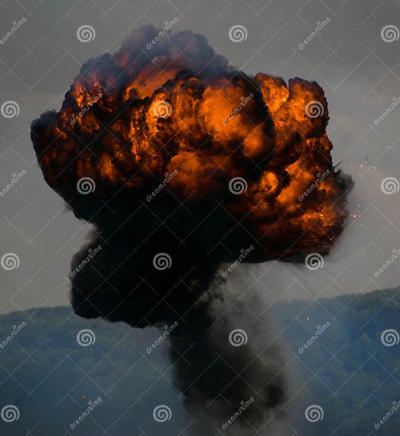 Massive Round Explosion stock photo. Image of battle, destruction - 518204
