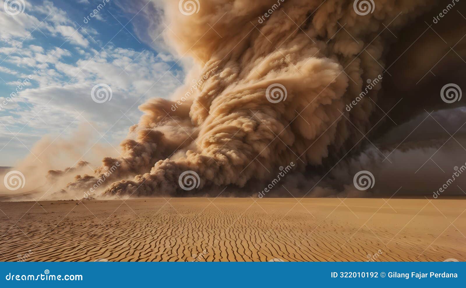 Massive Sandstorm Sweeping Desert Landscape Stock Photography ...