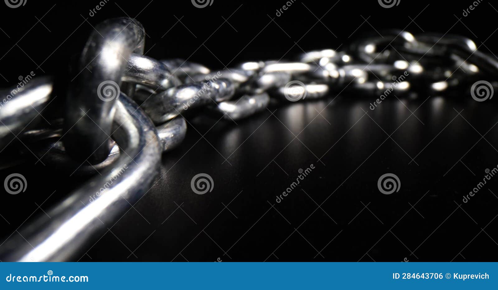 Massive Chain Links Made of Steel Lies on Black Surface Stock Footage ...