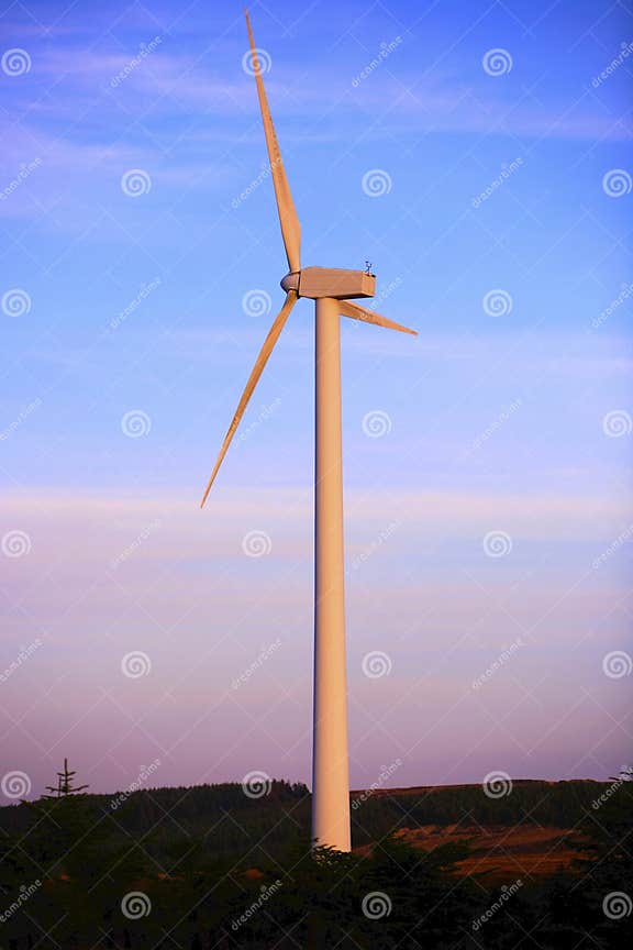 Massive Single Windmill at Sunset Stock Photo - Image of power ...