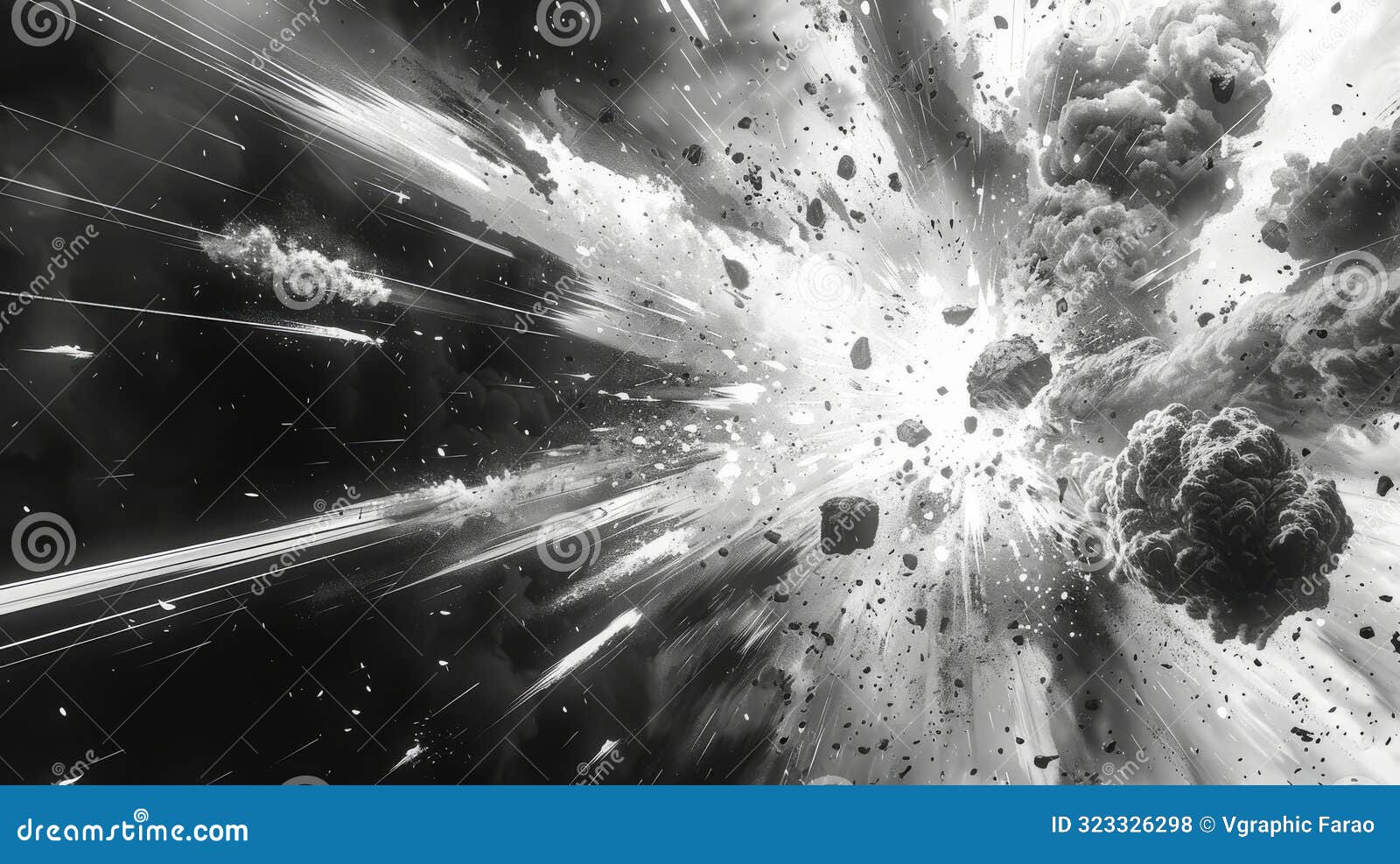 Massive Space Explosion Amid Stars and Debris, Science Fiction Concept ...