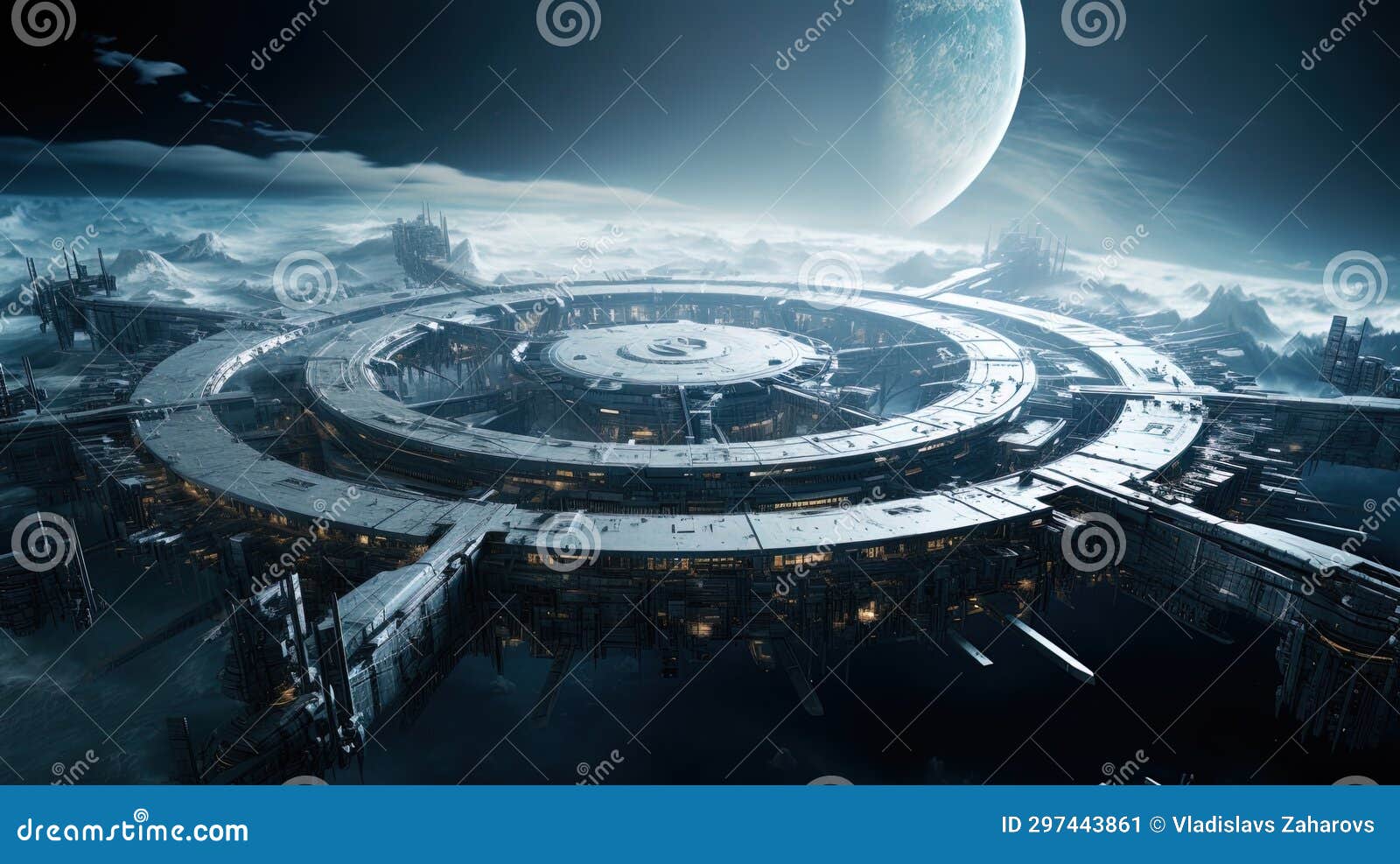 Massive Space Hub, Surrounded by Celestial Structures, Generates the ...