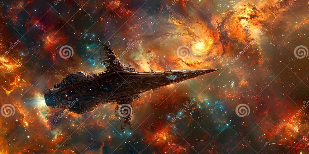 A Massive Spacecraft in the Shape of Omega Flying through a Galaxy ...
