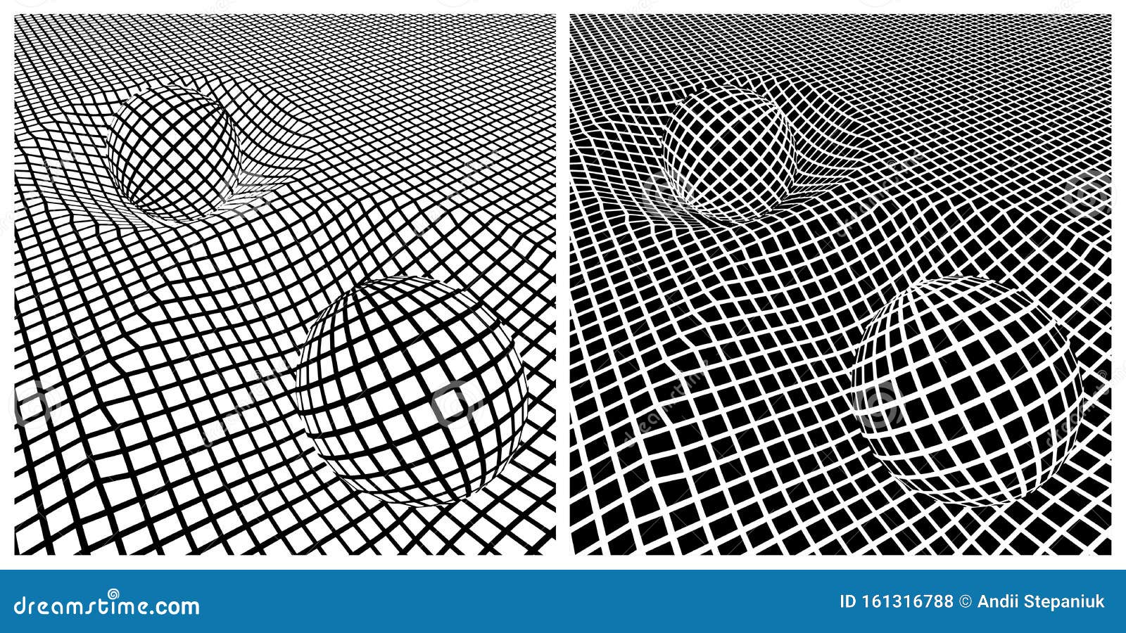 Massive Spheres and Curved Space Stock Vector - Illustration of model ...