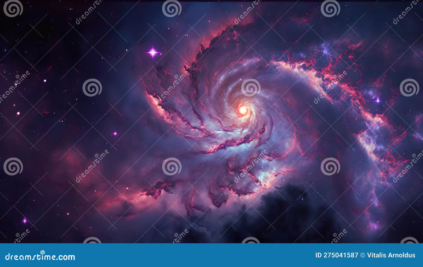 A Massive Spiral Galaxy Floating in the Vastness of Space Created with ...