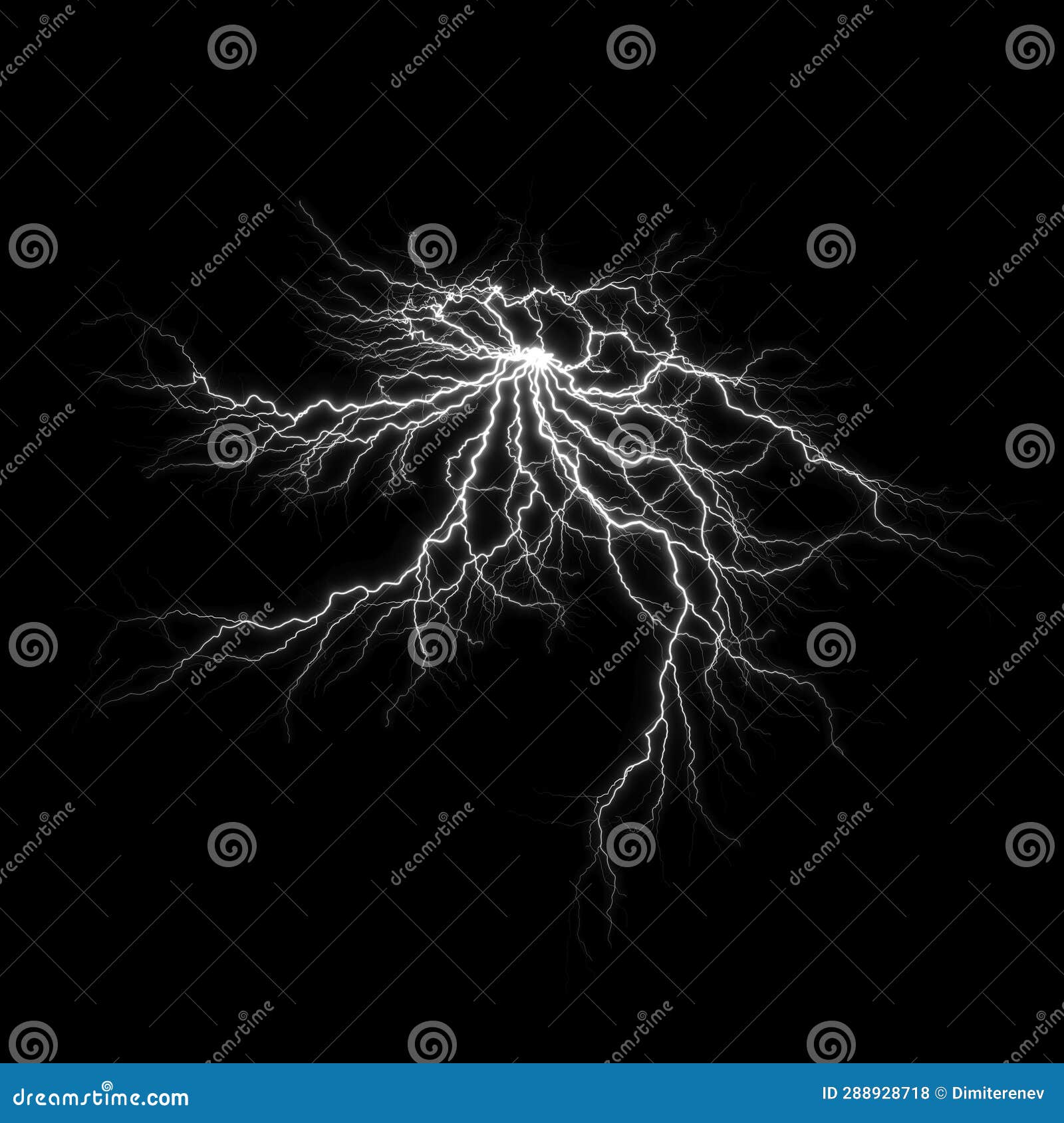 Massive Spiral Lightning - Isolated on Black Background Stock ...