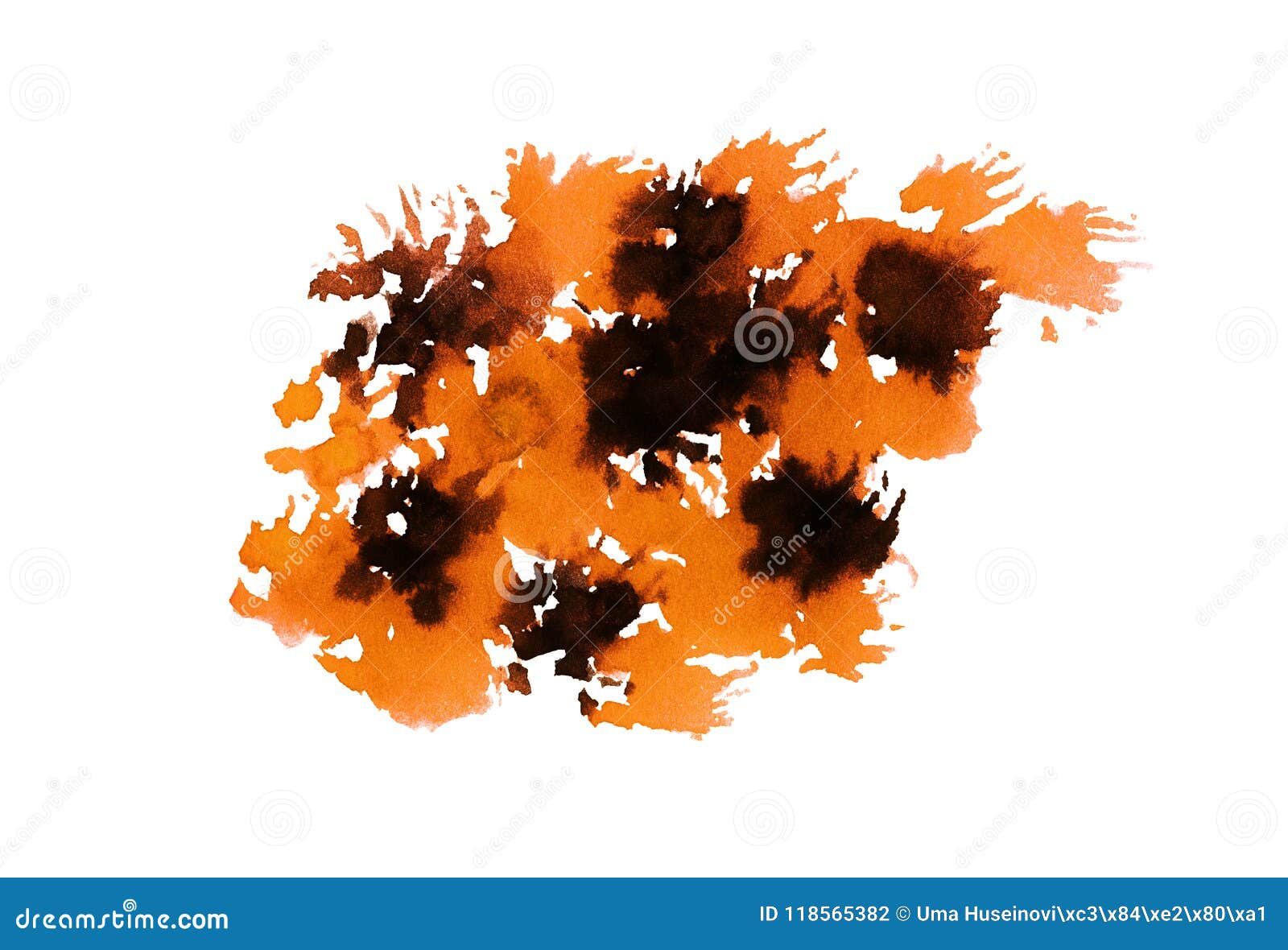 Massive Splat of Orange Watercolor Stock Illustration - Illustration of ...