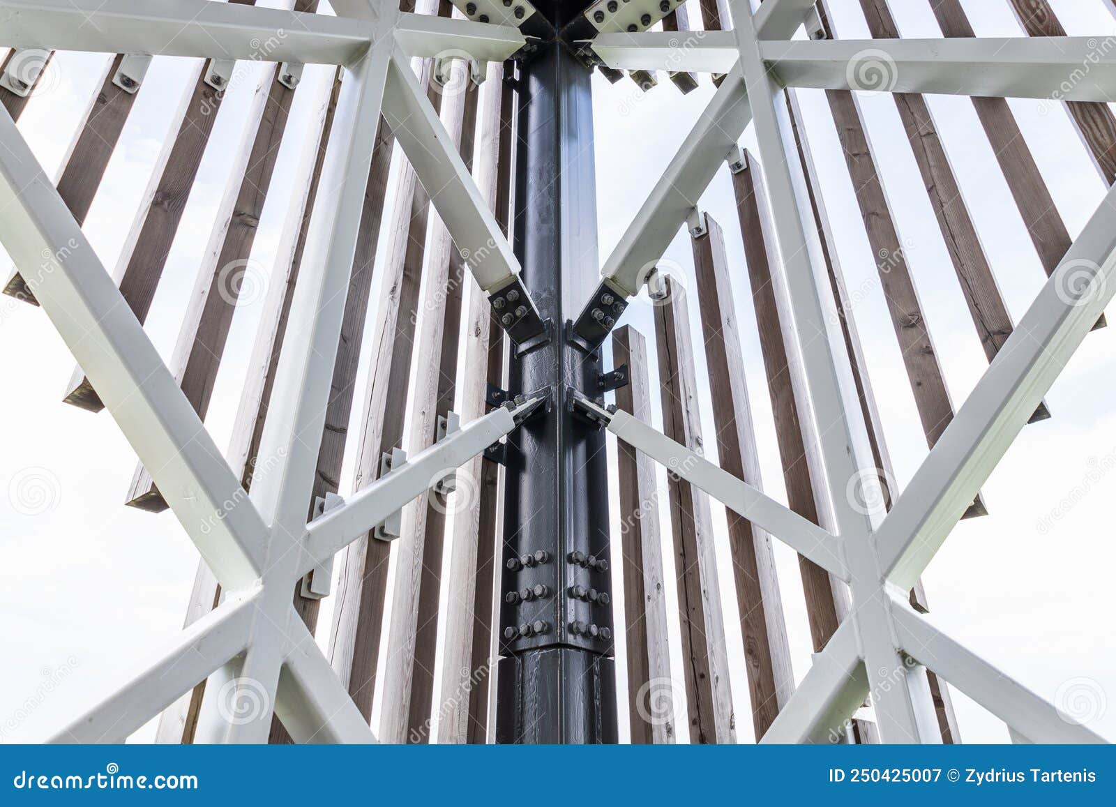 Massive Steel Beams End-to-end with Bolts and Nuts on the Construction ...