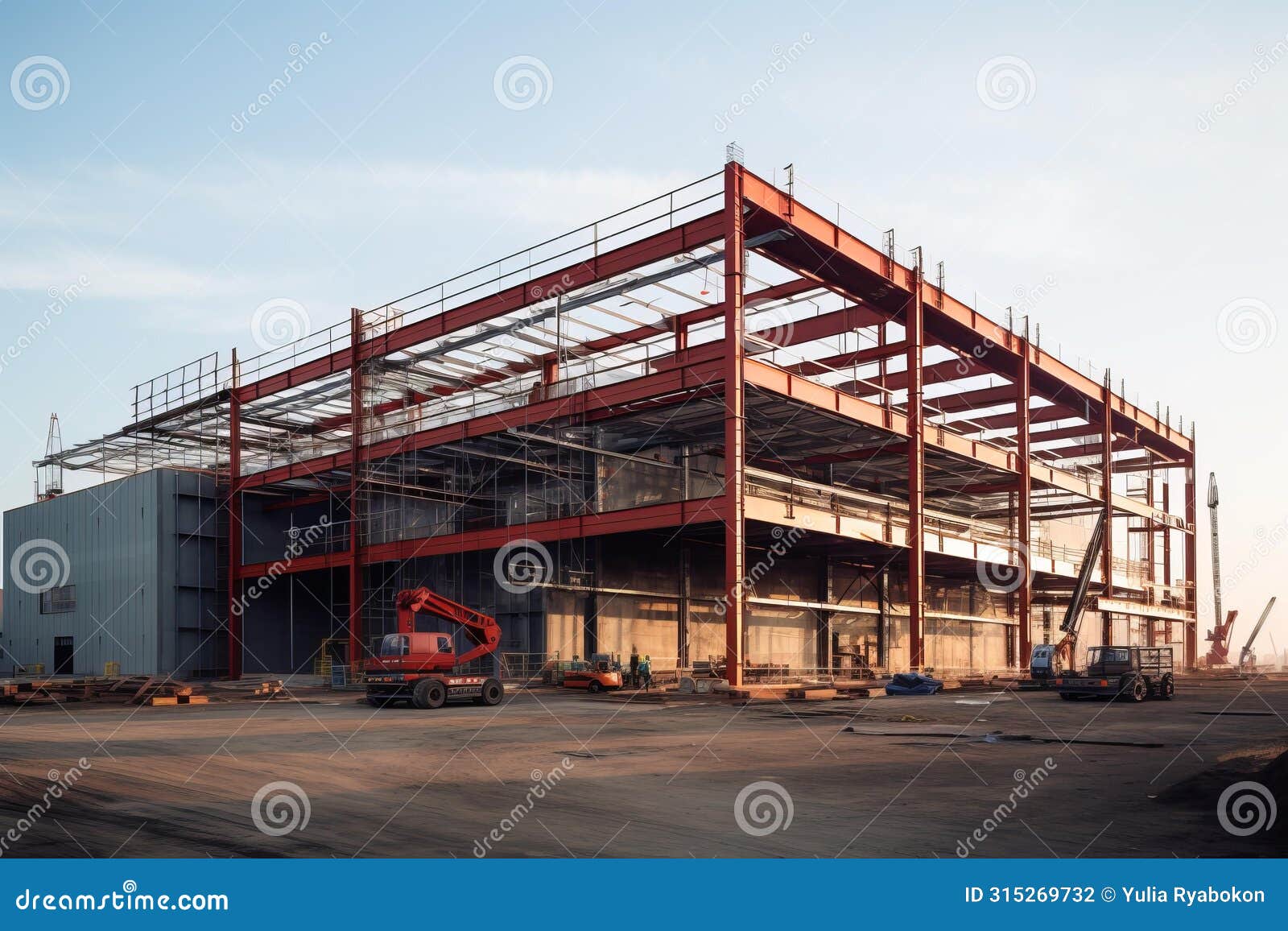 Massive Steel Construction Factory. Generate Ai Stock Illustration ...