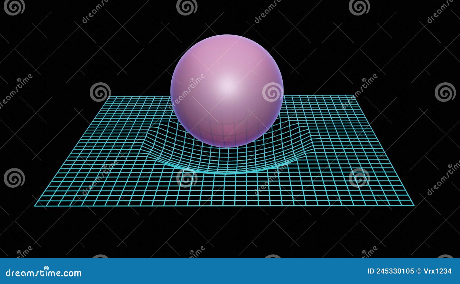 Massive Stellar Object Warps Fabric of Space. View 4 Stock Illustration ...