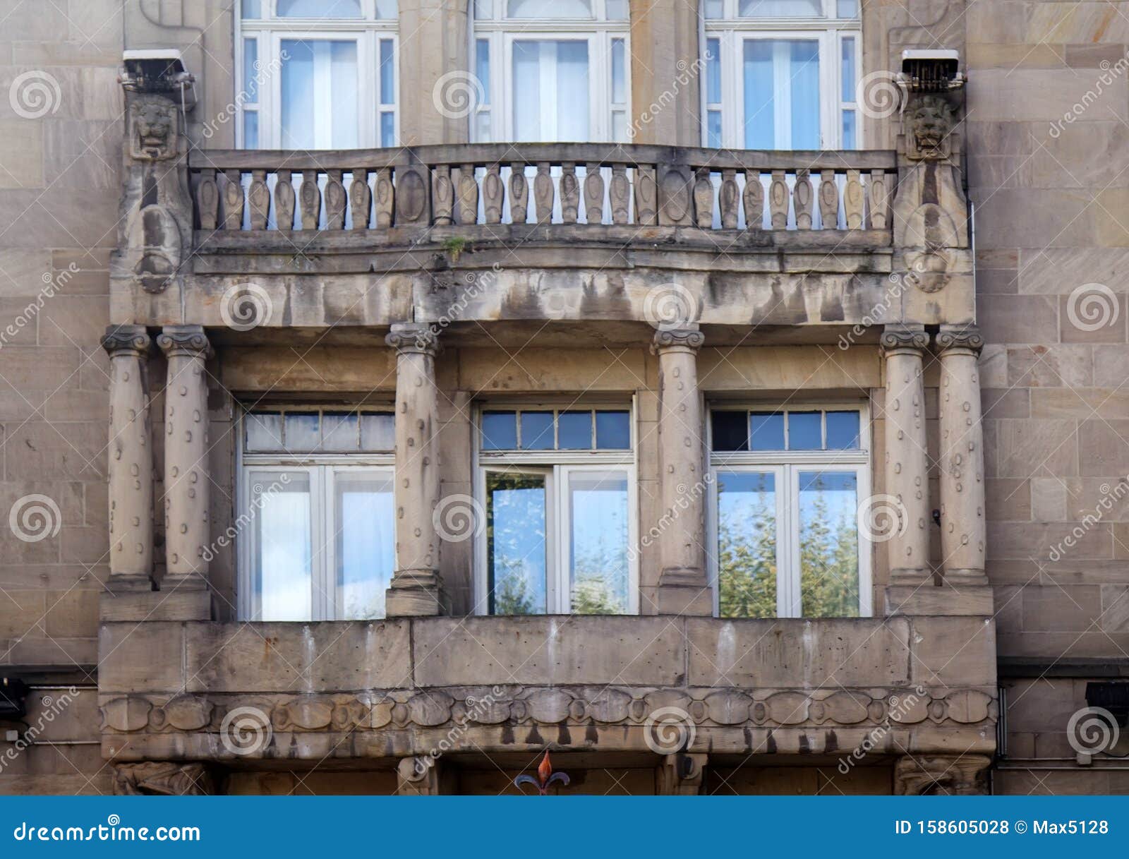 Massive stone balcony stock photo. Image of ancient - 158605028