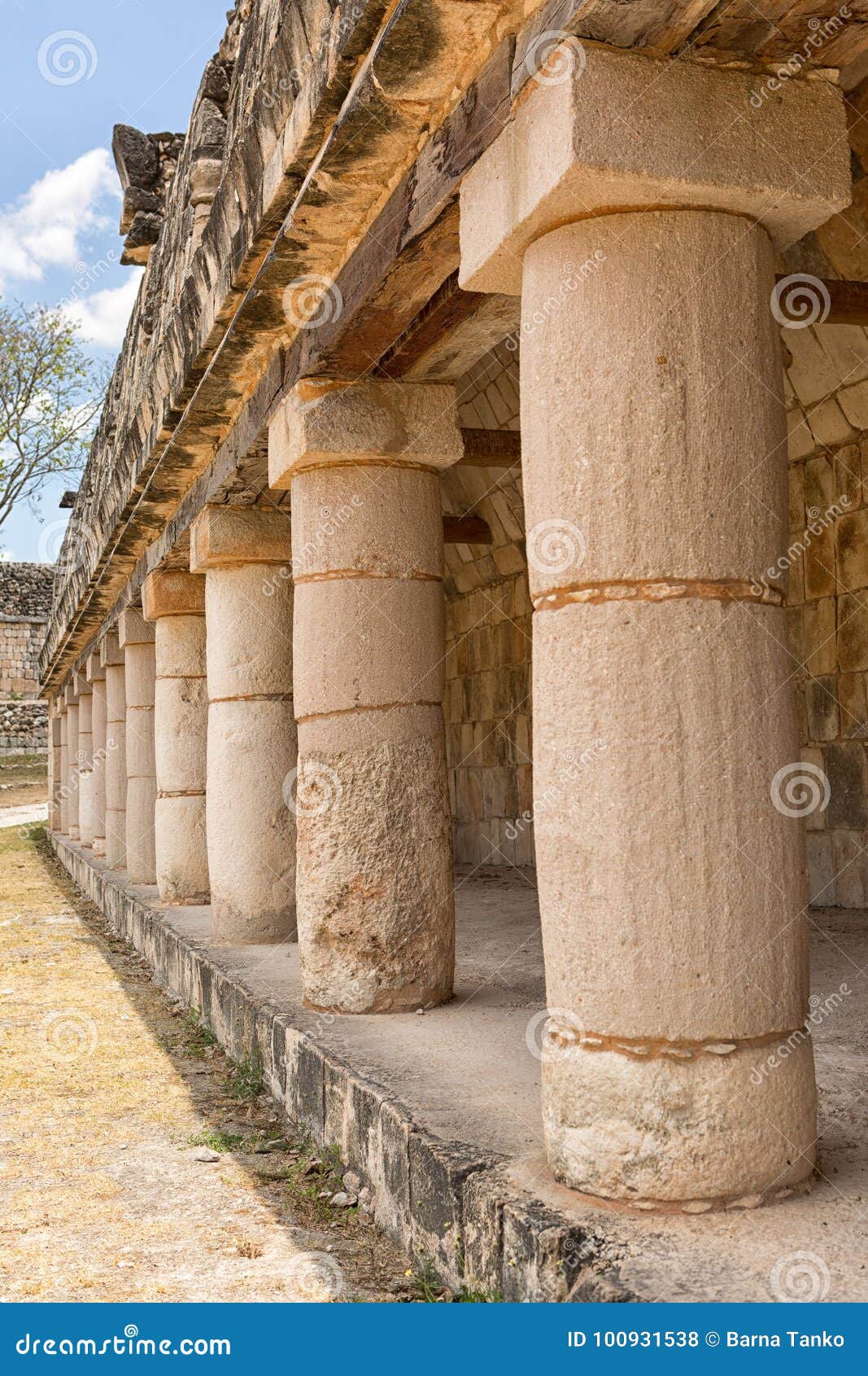Massive Stone Columns At Uxmal Mexico Stock Photo | CartoonDealer.com ...