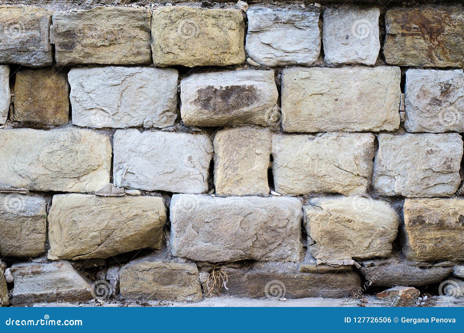 Massive a Stone Masonry with Grey, Light Brown Rectangular Rocks ...