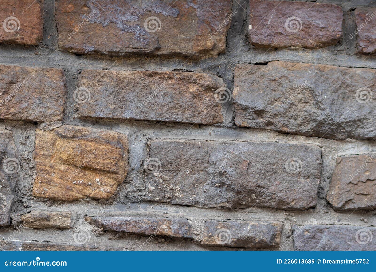 Massive Stone Wall with Rough Rocks Like a Castle Wall with Different ...