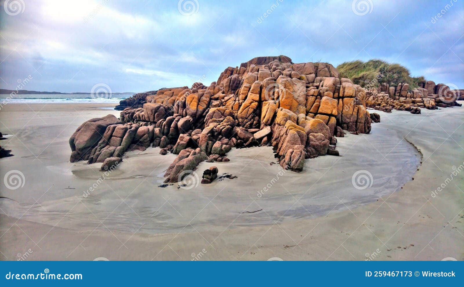 Massive Stones on Top of Each Other on a Sandy Beach Stock Image ...