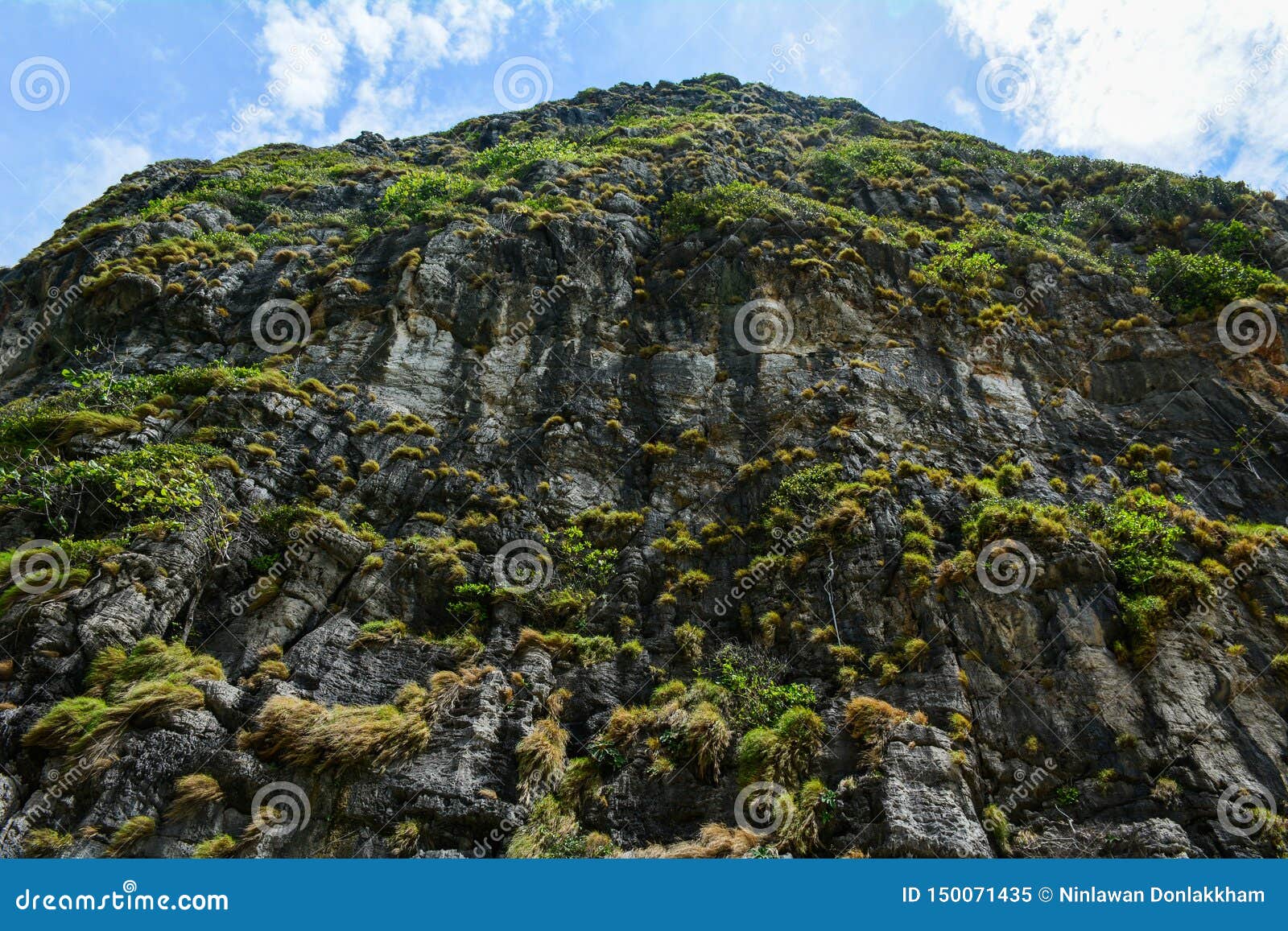 Massive Structured Steep Stone Wall Stock Image - Image of object ...