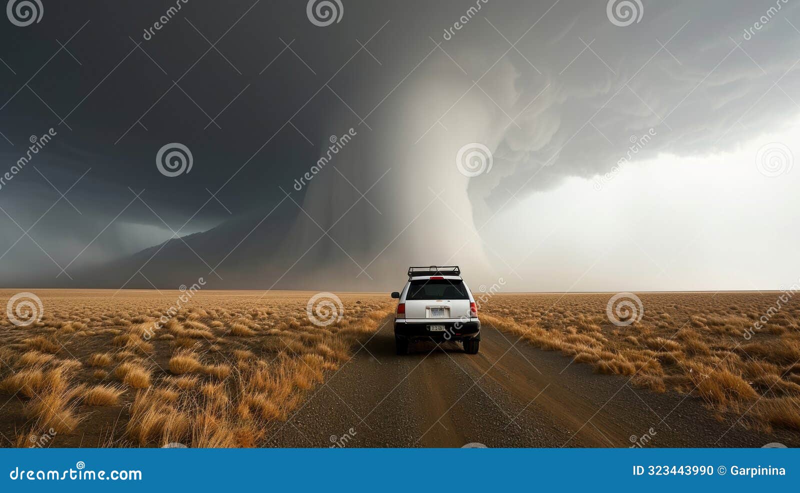 Massive Supercell Storm Cloud is Gathering and Rolling Over a Car in ...