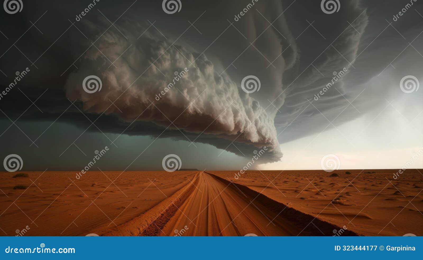 Massive Supercell Storm Cloud is Gathering and Rolling Over an Empty ...