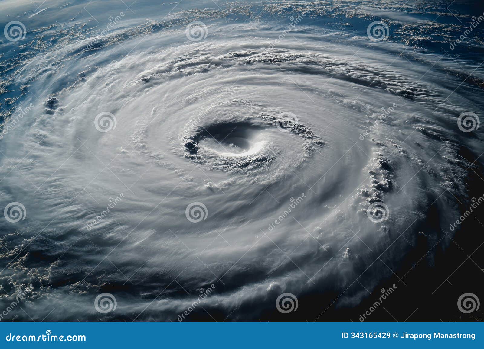 Massive Swirling Storm Vortex with Light and Shadow Contrasts, High ...