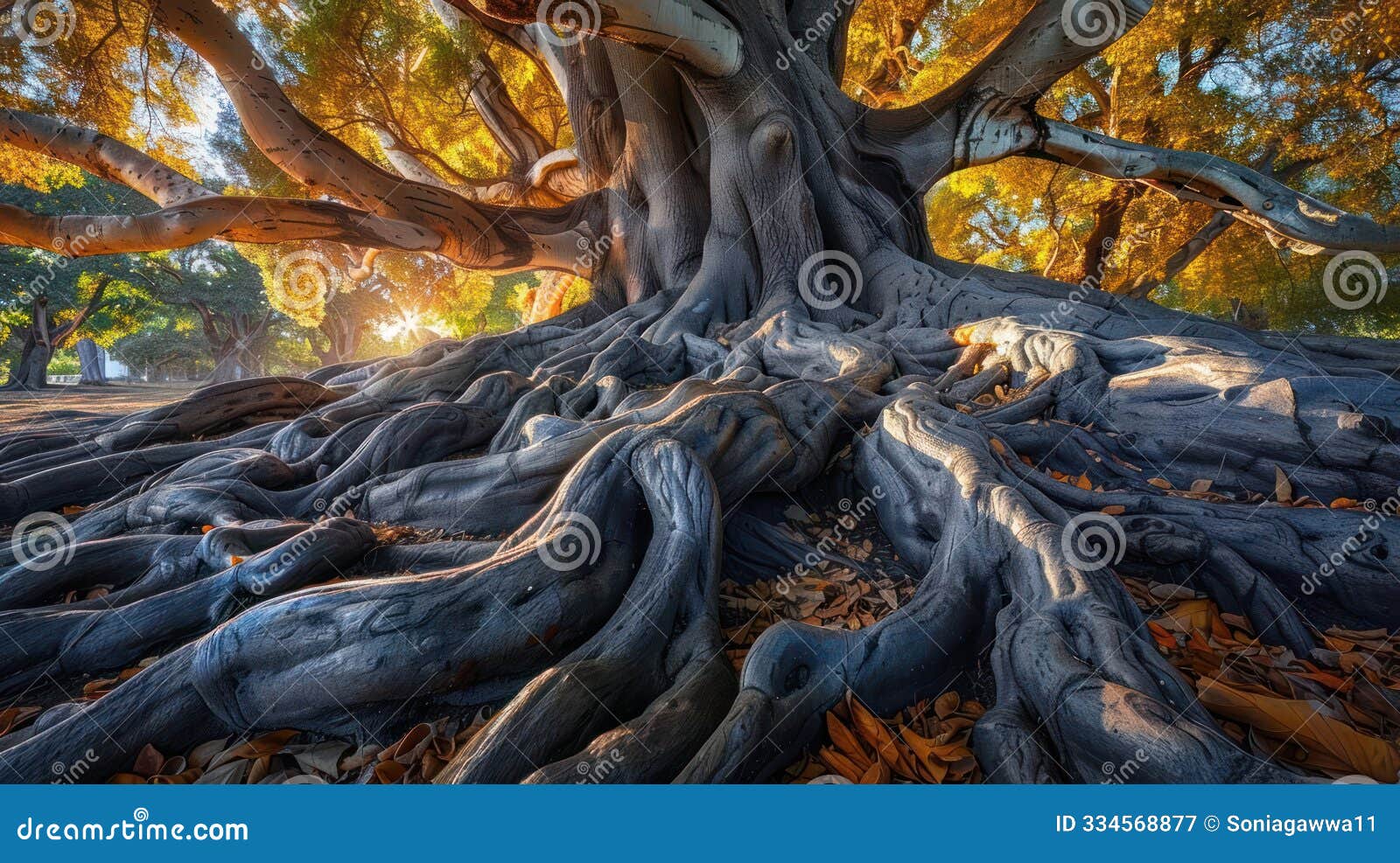 A Massive Tree with Sprawling Roots Reaching Out in a Network of ...