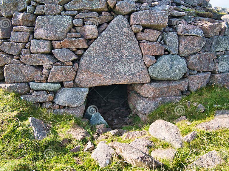 The Massive Triangular Lintel Stone Over the Entrance of Culswick Broch ...