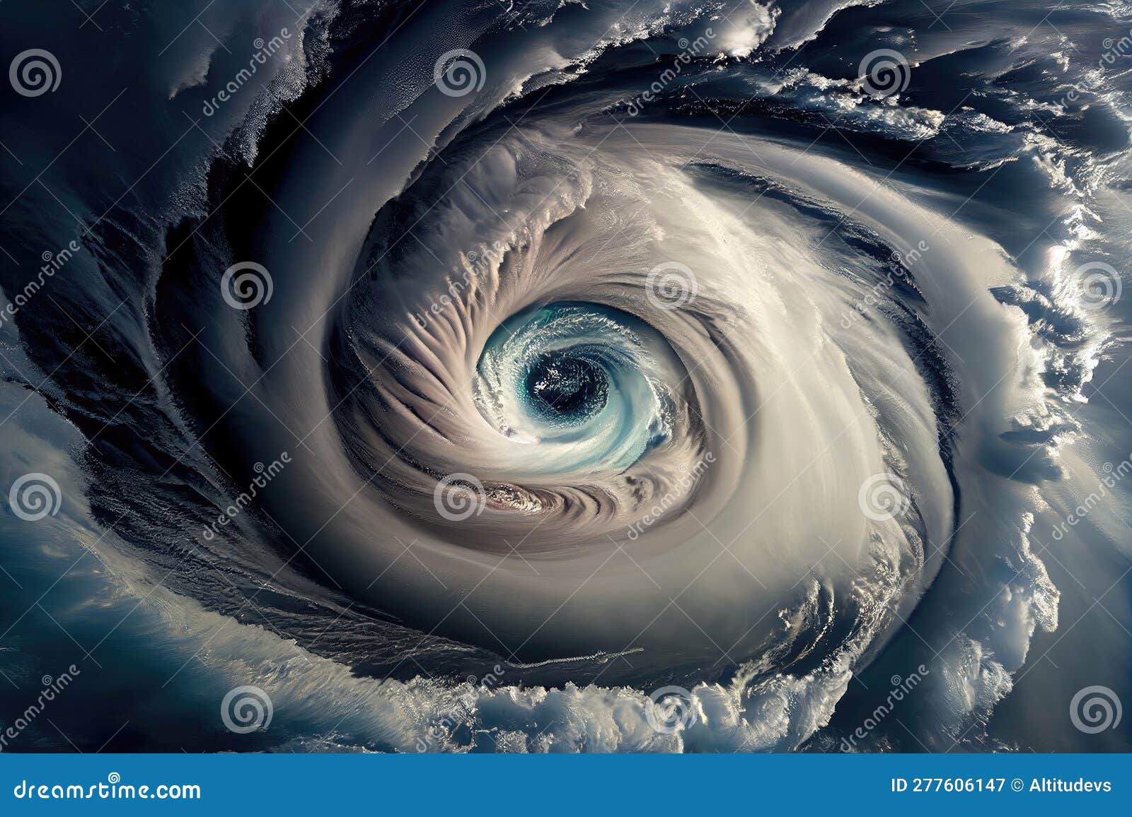 Massive Tropical Cyclone, with Its Eye Surrounded by Clouds and Rain ...