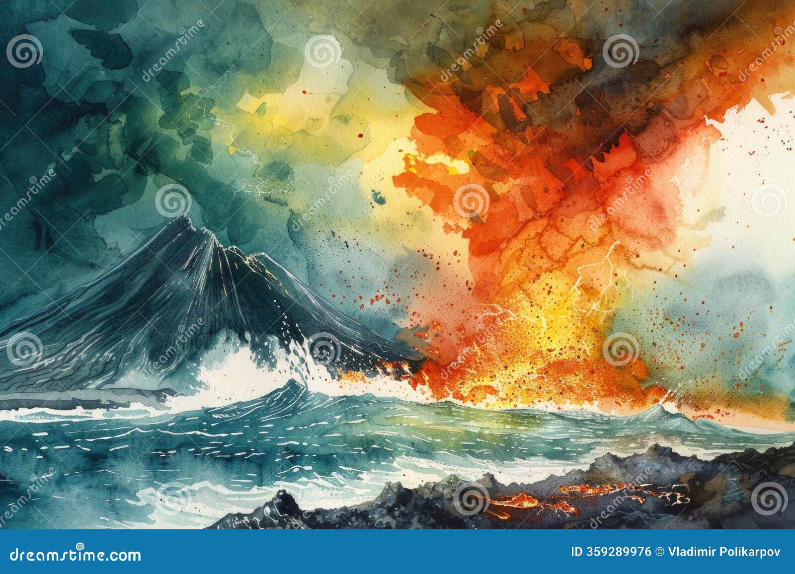 A Massive Underwater Volcano Erupts into the Open Ocean, with Lava and ...