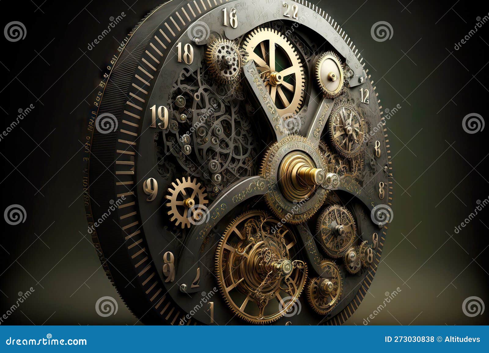 Massive Vintage Mechanical Clock with Disassembled Clockwork Stand on ...