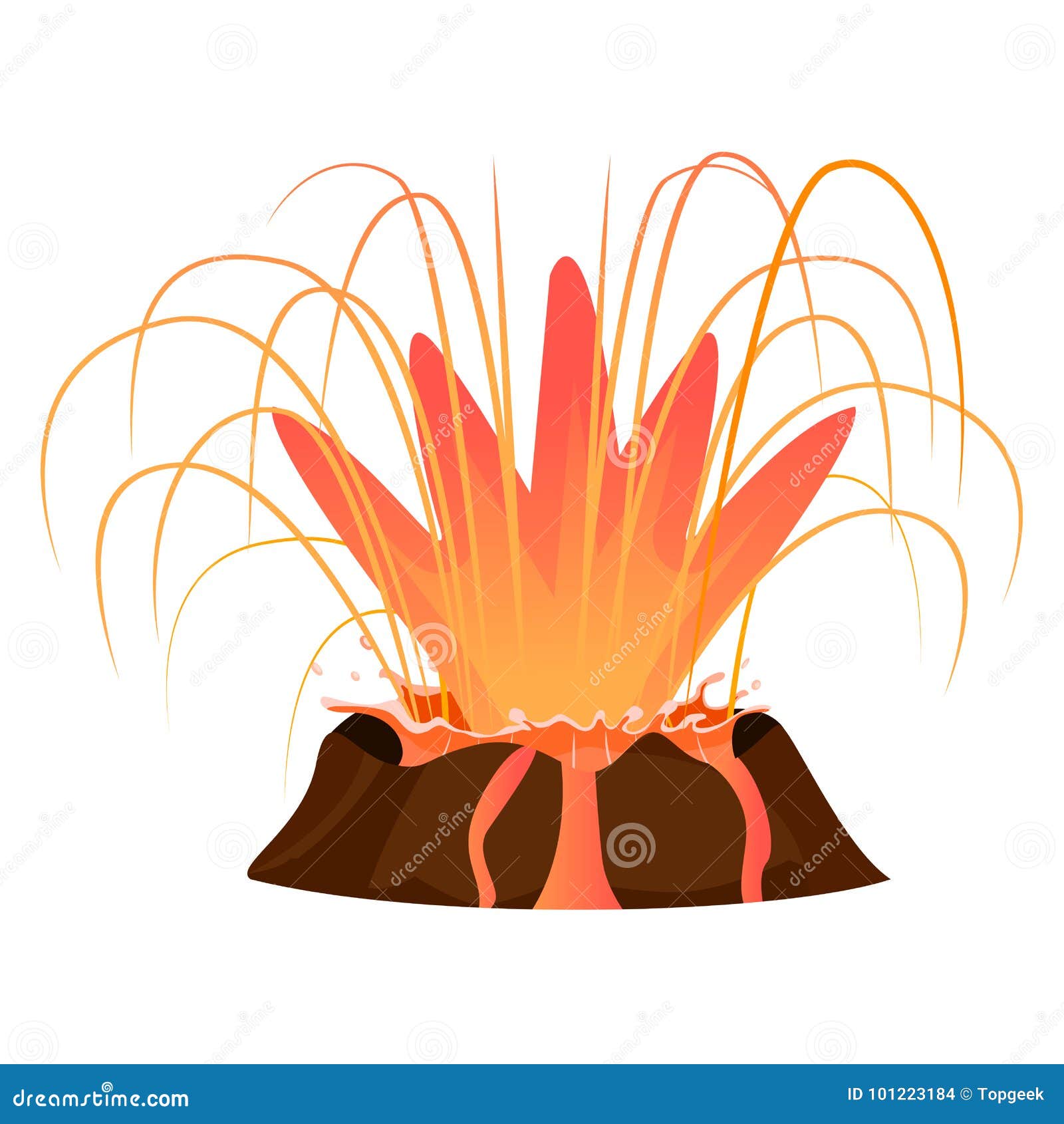 Massive Volcanic Eruption Isolated Illustration | CartoonDealer.com ...
