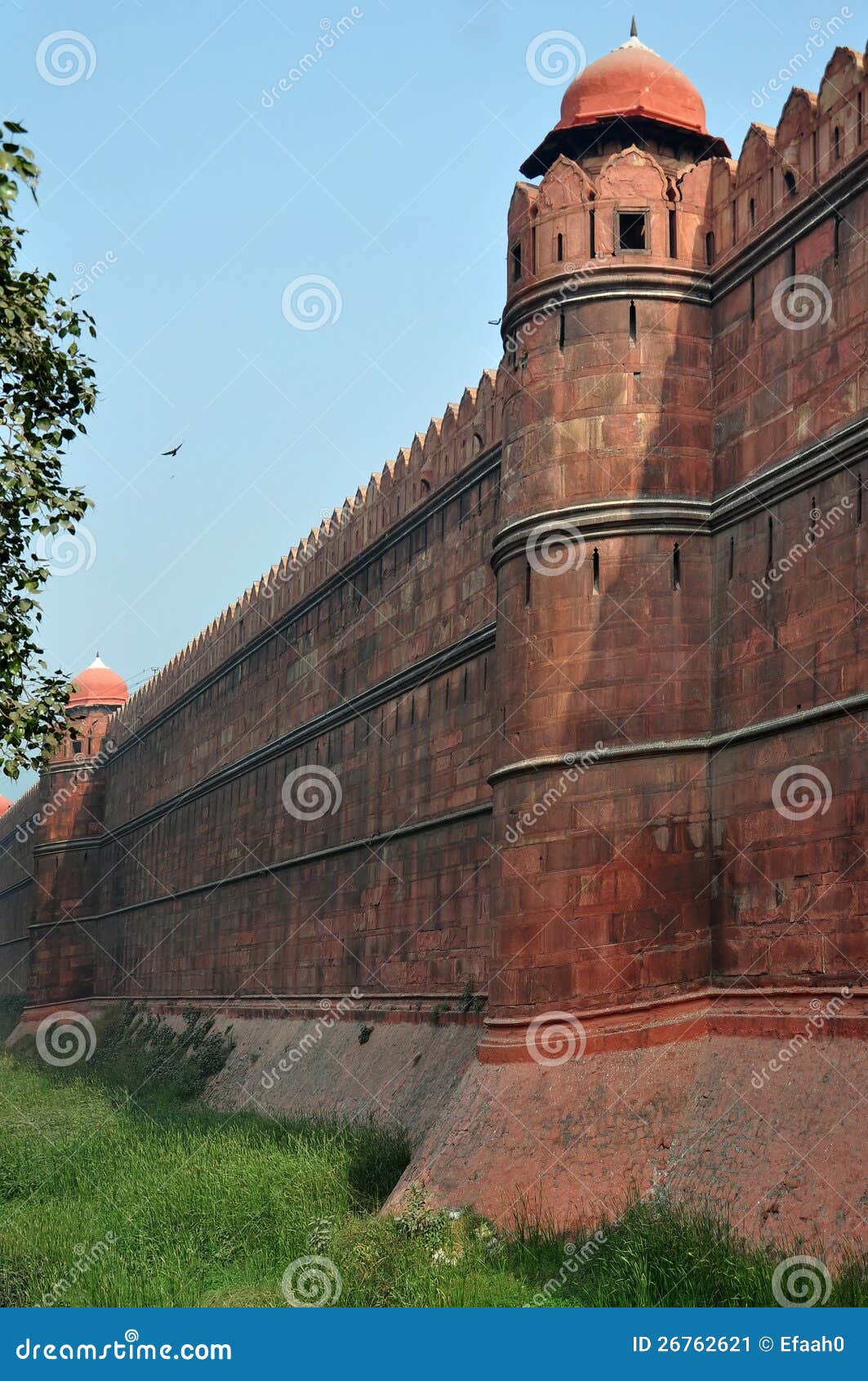 Massive Wall and Moat, Red Fort Delhi Stock Image - Image of opulent ...