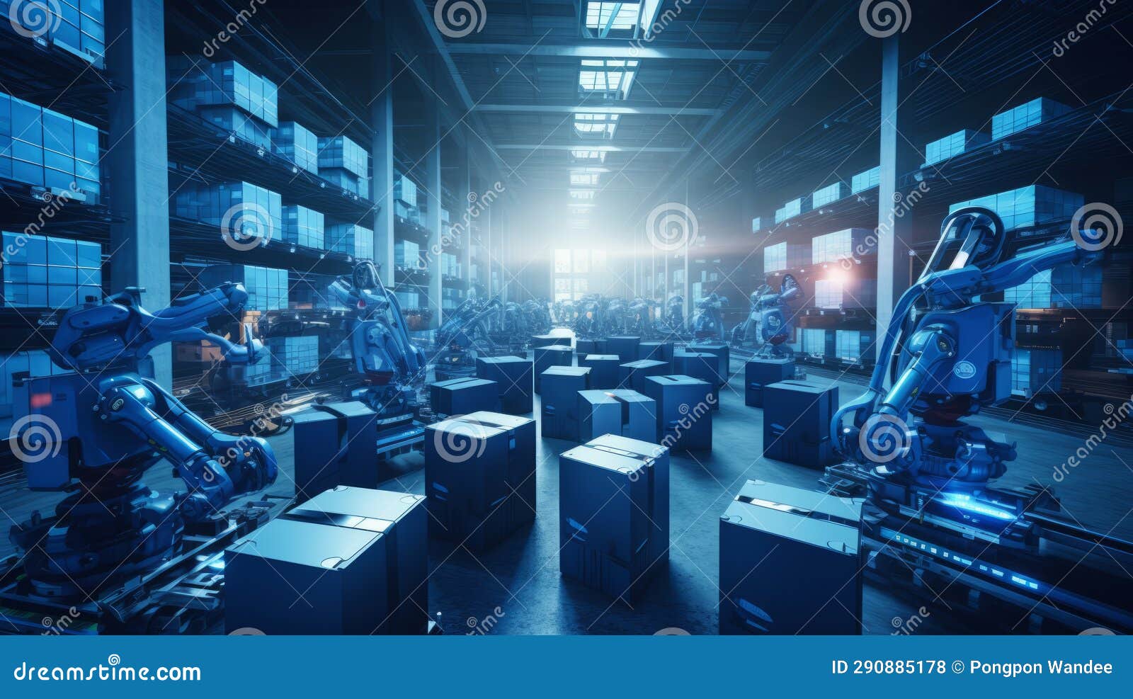 A Massive Warehouse with Robotic Arms Seamlessly Picking and Packing ... A Massive Warehouse with Robotic Arms Seamlessly Picking and Packing ...